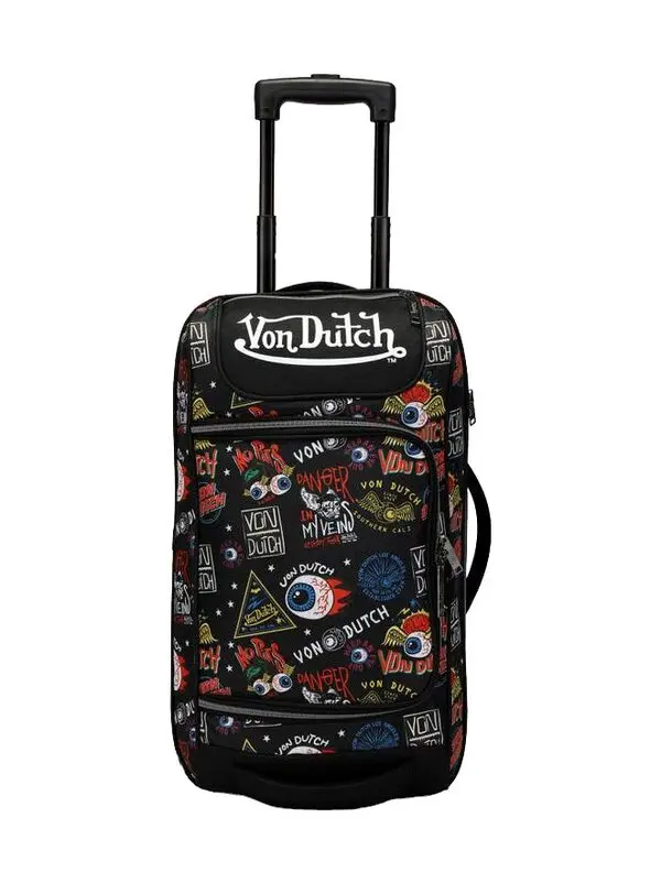 VON DUTCH Rolling Duffel Bag - Jax Black