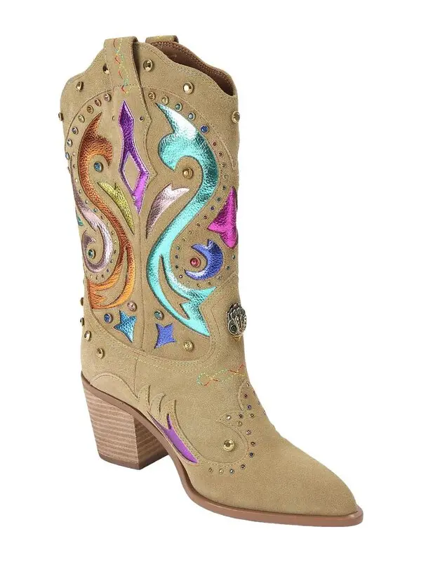 Kurt Geiger Kensington Cowboy Boots - Open Brown