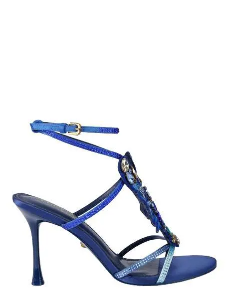 Kurt Geiger Lobster Ankle Strap Satin Sandal - Blue