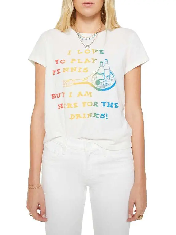 MOTHER The Boxy Goodie Graphic Tee - I Love To Play Tennis