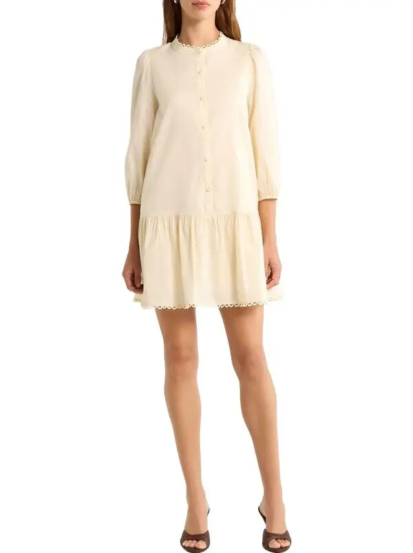 SUGARLIPS Yamila Drop Waist Mini Dress - Pale-yellow