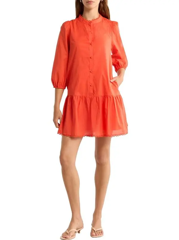 SUGARLIPS Yamila Drop Waist Mini Dress - Tomato
