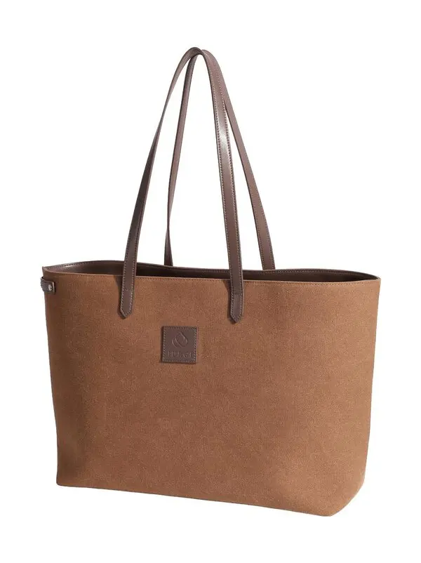 JURGI Canvas And Leather Racket Tote - Camel