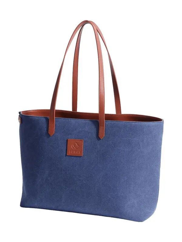 JURGI Canvas And Leather Racket Tote - Navy