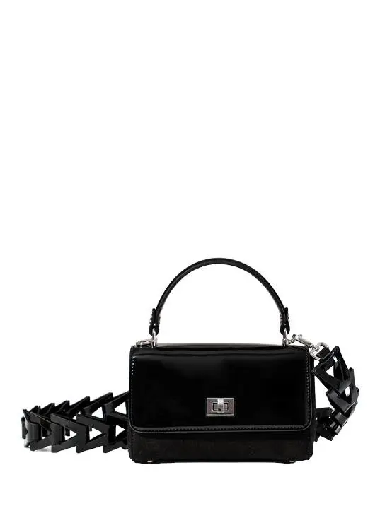 JURGI Lili Suede And Patent Leather Mini Bag - Black