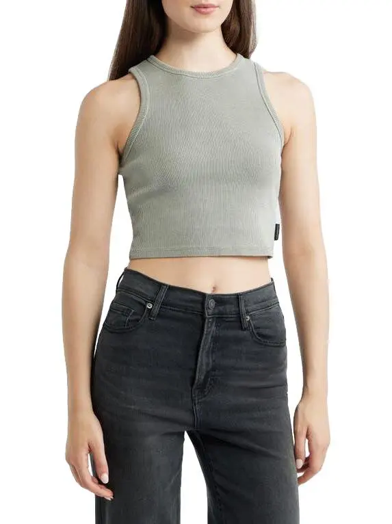 Brooklyn Industries Ribbed Cropped Tank Top - Shadow