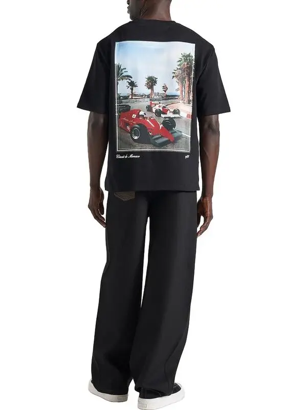 Manière De Voir Kian Circuit De Monaco Cotton T-shirt - Black