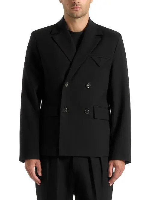 Manière De Voir Didier Double Breasted Tailored Suit Jacket - Black