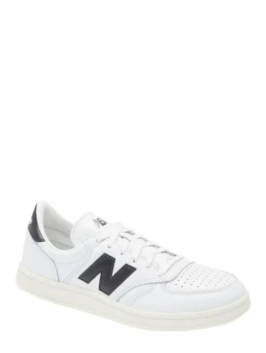 NEW BALANCE T500 Perforated Leather Sneakers - White/black