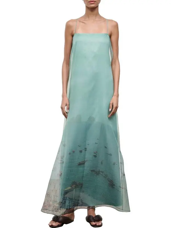 Staud Delfina Print Organza Maxi Dress - Endless Summer