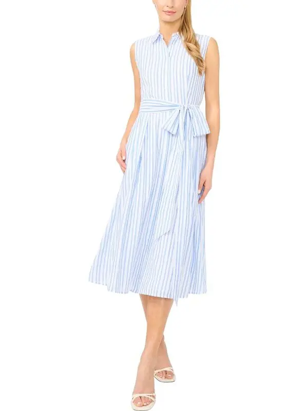 Ted Baker London Charlie Stripe Seersucker Midi Dress - Blue Surf