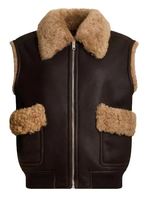 Bally Leather And Shearling Vest - Brown