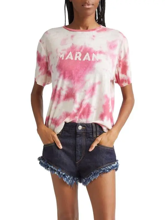 Isabel Marant Tie-dye Logo T-shirt - Pink