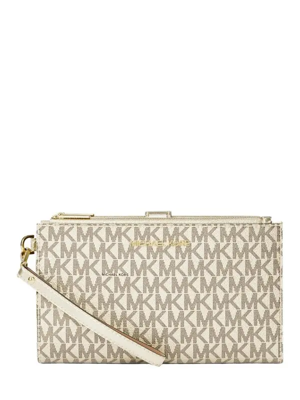 Michael Kors Jet Set Travel Large Signature Logo Wristlet - Gold