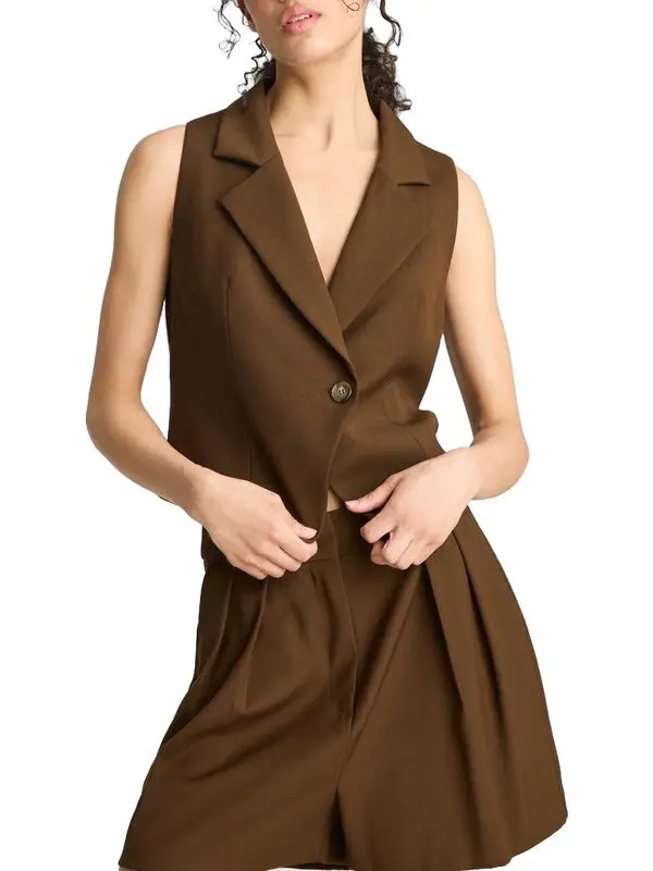 KENNETH COLE Notch Lapel Vest - Brunette