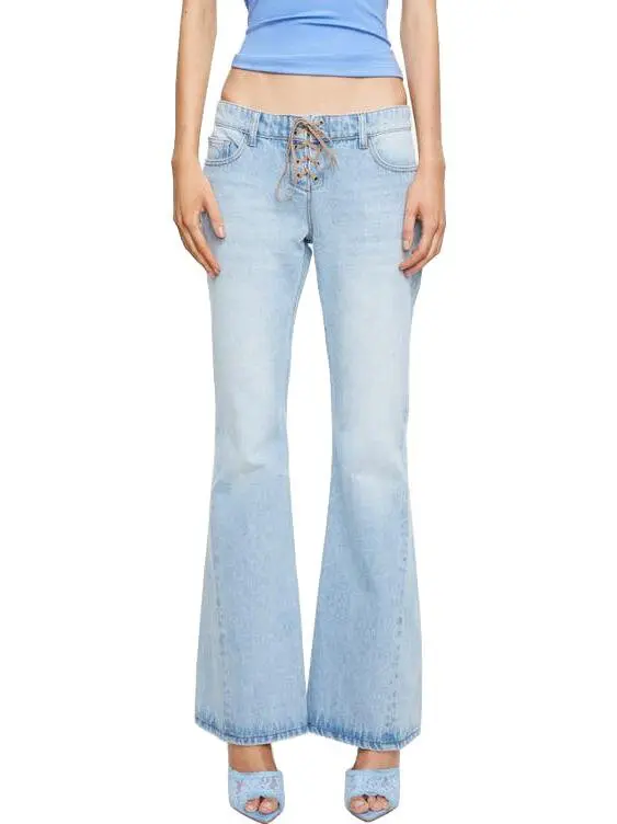 Lioness Richie Flare Jeans - Light Denim
