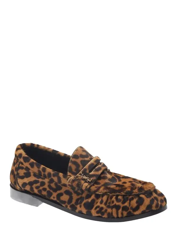 Saint Laurent Genuine Calf Hair Leopard Print Loafer - Manto Naturale/leopard