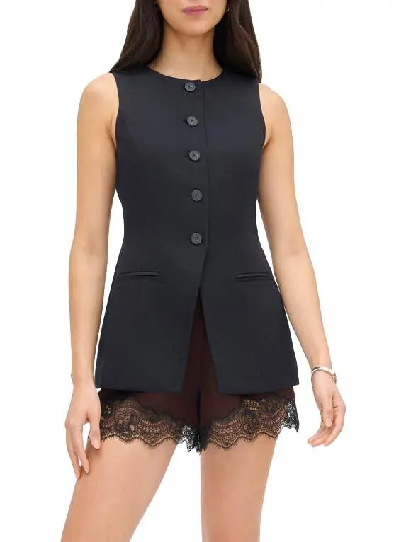ALIGNE Leo Collarless Vest - Black