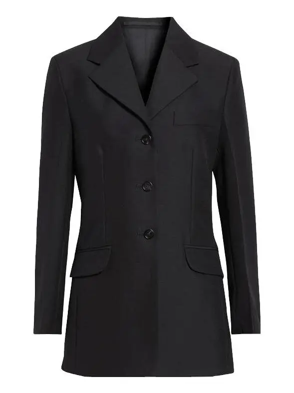JIL SANDER Wool & Mohair Tailored Coat - Black