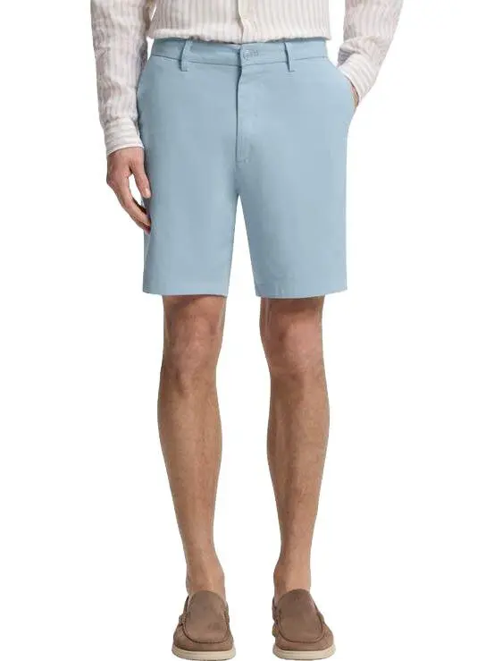 BOSS Kane Flat Front Stretch Cotton Chino Shorts - Light/pastel Blue