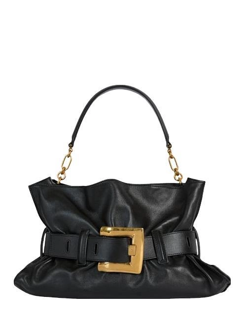 Balmain Medium Anthem Bag In Smooth Leather - Black