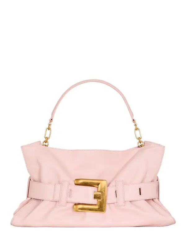 Balmain Medium Anthem Bag In Smooth Leather With Gold Hardware - Pink