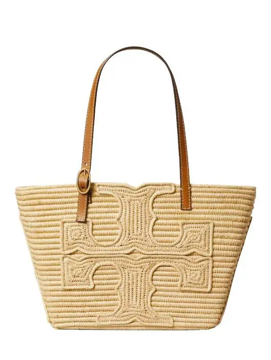 Tory Burch Ella Small Structured Straw Tote - Natural
