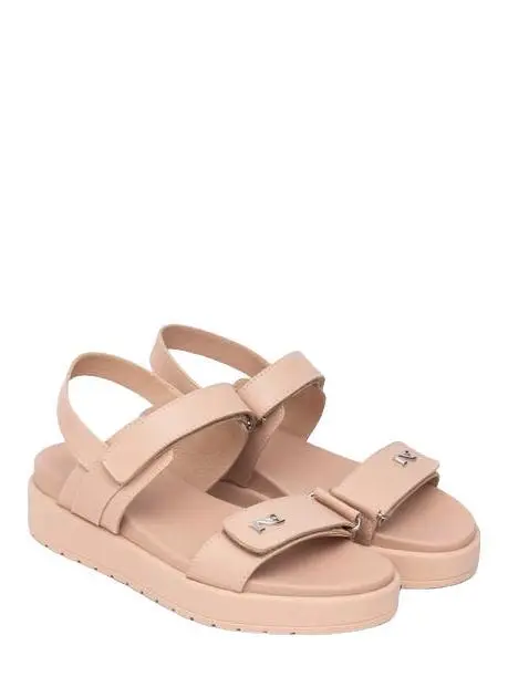 NEROGIARDINI Slingback Platform Wedge Sandal - Natural