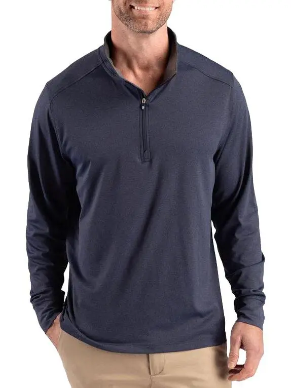 CBUK BY CUTTER & BUCK Forge Performance Quarter Zip Pullover - Dark Navy Blue Heather