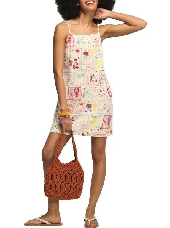Lucky Brand Patchwork Linen Blend Mini Dress - Multi Postcard