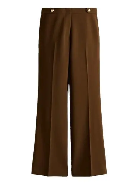 H&m Flared Tailored Trousers - Dark Brown