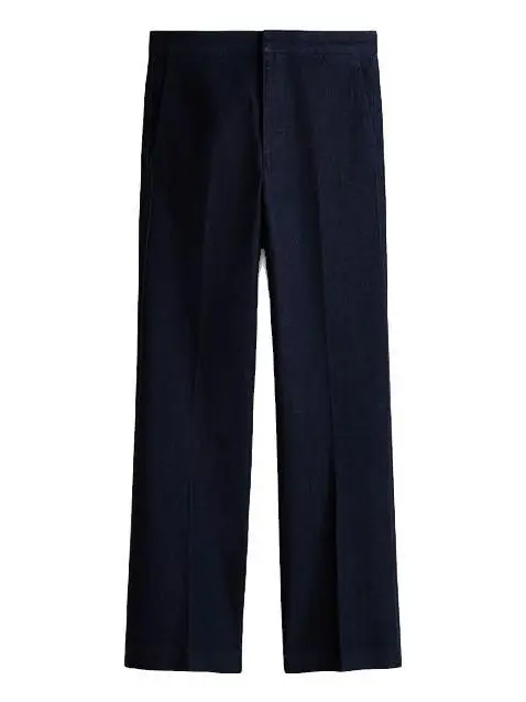 H&m Flared High Waist Ankle Jeans - Dark Denim Blue