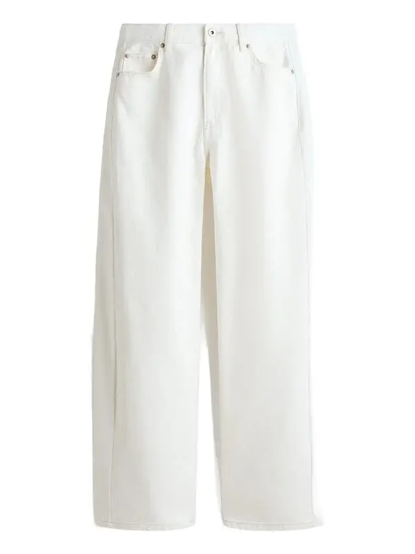 H&m Barrel-leg Jeans In Rigid Cotton Denim - White