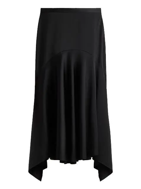 H&m Satin Twill Midi Skirt - Black