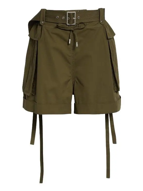Alexander McQueen Oversized Belted Cargo Shorts - Olive