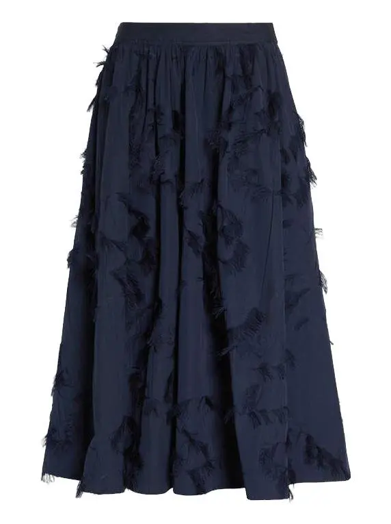 JASON WU Fil Coupé Midi Skirt - Ultra Navy
