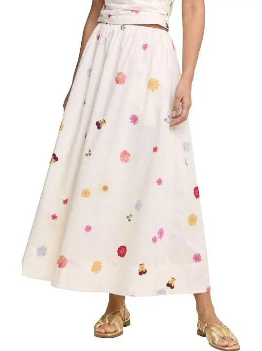 NOBODY'S CHILD Kitty Floral Maxi Skirt - White