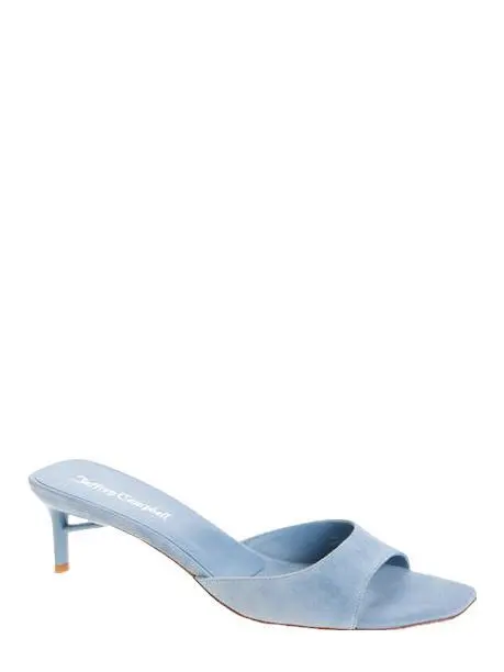 Jeffrey Campbell Cocoa Kitten Heel Slide Sandal - Dusty Blue Suede