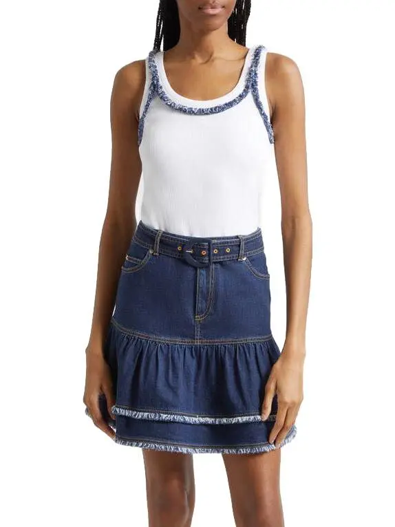 Cinq À Sept Quenta" Fringe Tank - White/twilight