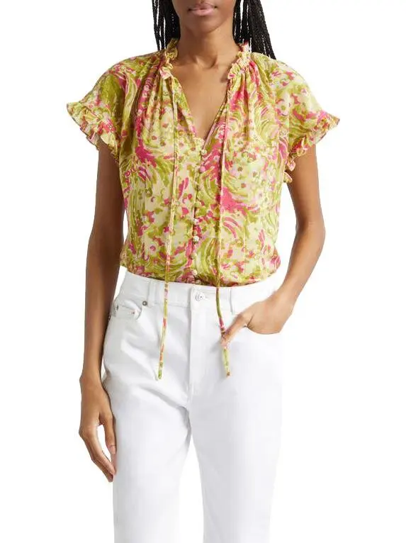 Cinq À Sept Jenise Daisy Swirl Top - Pink Amethyst Multi
