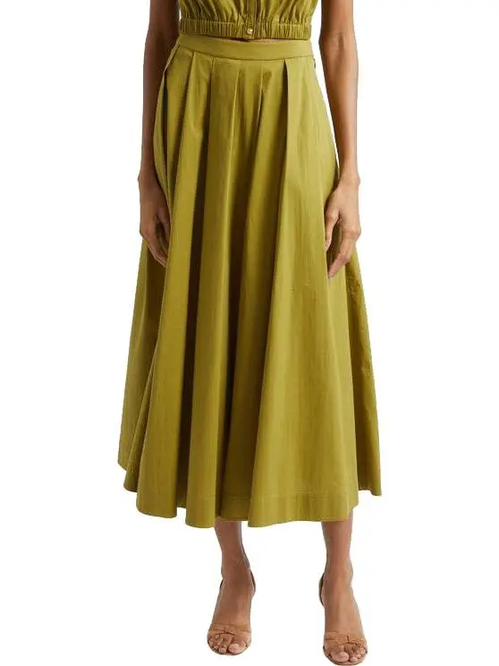 Cinq À Sept Pleated Midi Skirt - Dark Cardamom