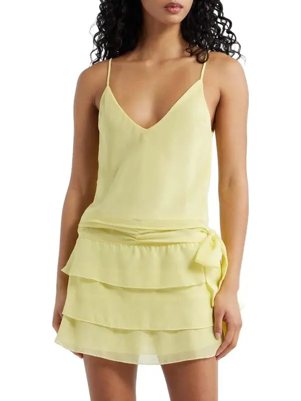 BELLA VENICE Sila Deep V-neck Camisole - Yellow