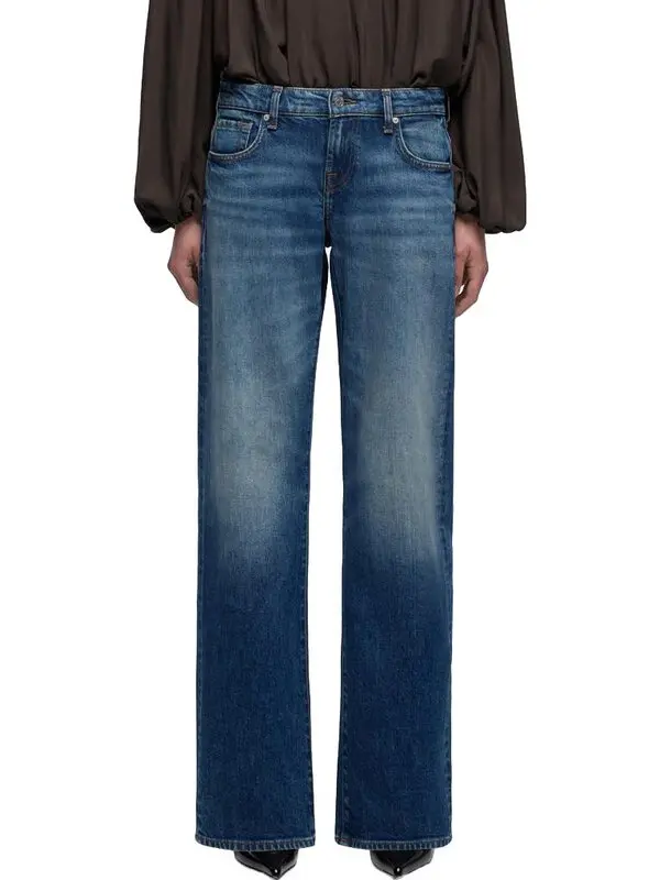 7 For All Mankind Low Rise Relaxed Straight Leg Jeans - Blue Core
