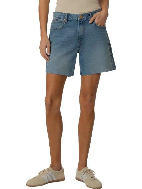 Kut From The Kloth Hailey Raw Hem High Waist Denim Bermuda Shorts - Novel