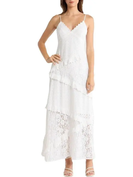 Steve Madden Giah Lace Maxi Slipdress - Antique