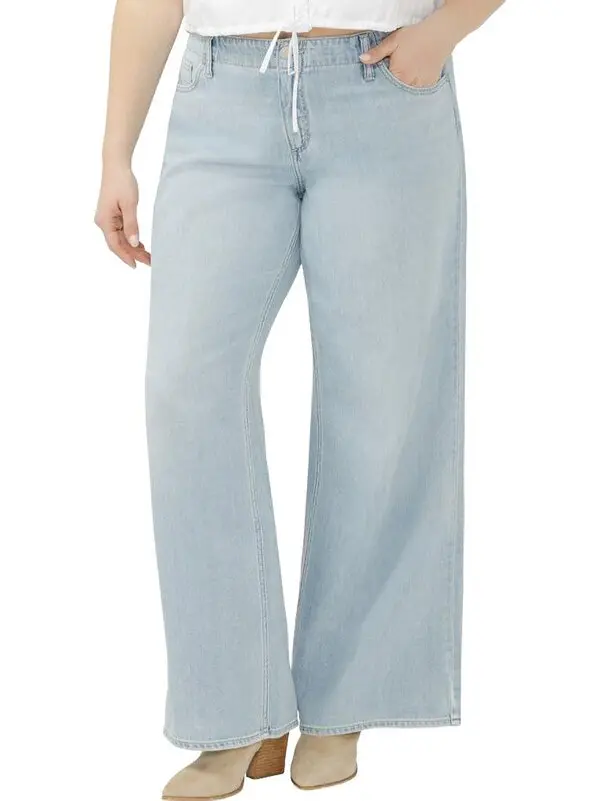 SILVER JEANS CO. Suki Curvy Mid Rise Wide Leg Jeans - Dreamers Edge
