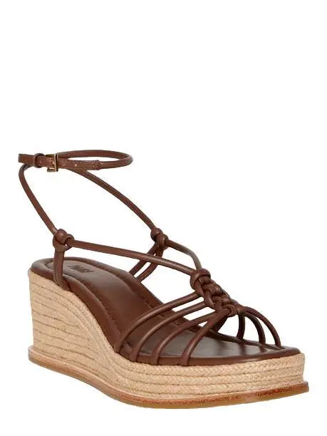 Paige Julian Espadrille Ankle Strap Platform Wedge Sandal - Mahogany