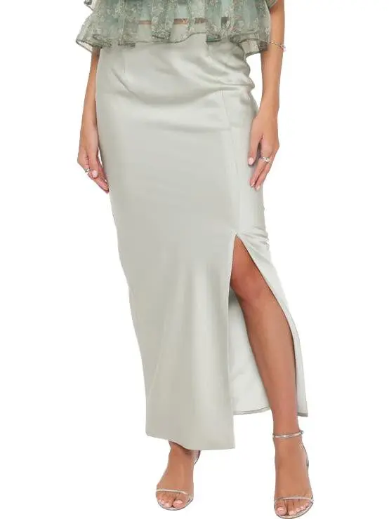 PETAL & PUP Viviana Fitted Column Skirt - Mint Green