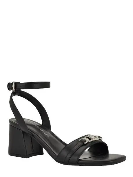 Tommy Hilfiger Raneen Ankle Strap Block Heel Sandal - Black