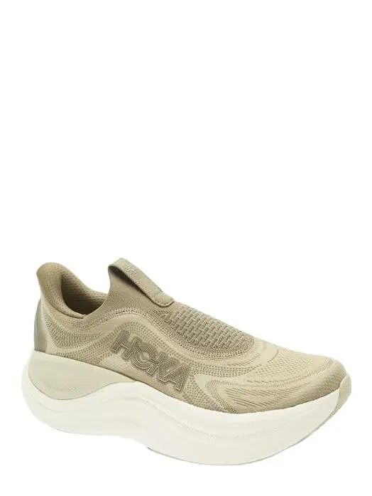 HOKA® Skyward Laceless Recovery Sneaker - Grassland/wild Mushroom
